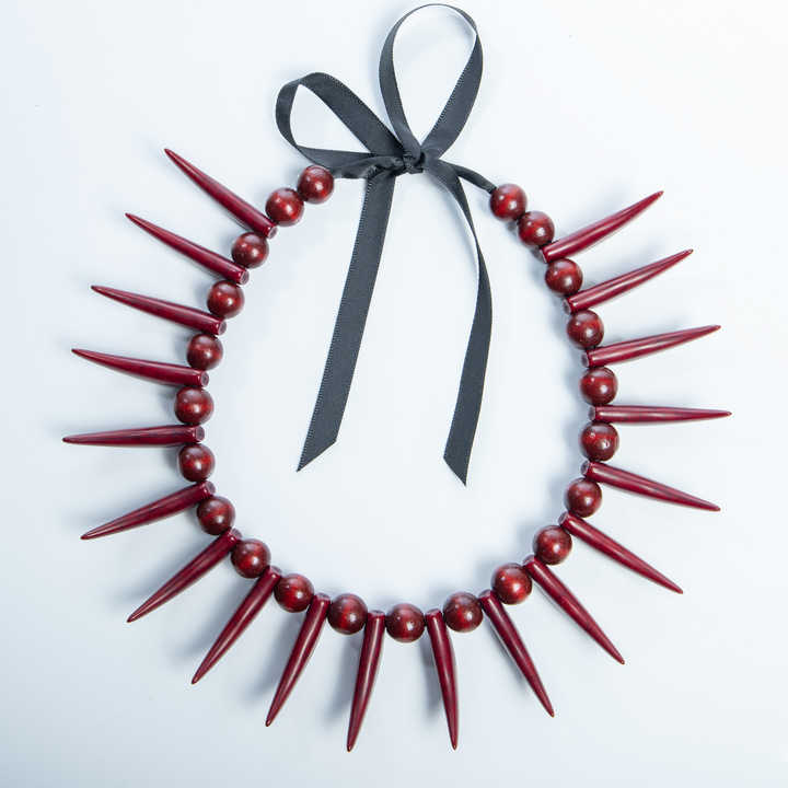 Wine Color Island Samoan Necklace - Festive Events 14 Inch