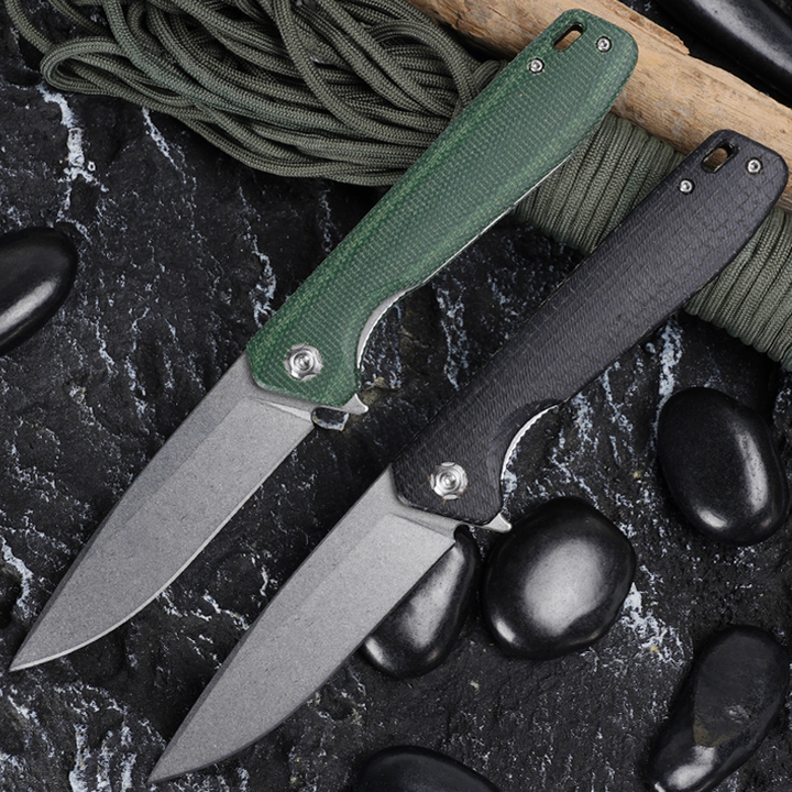 New Style Micarta Folding Pocket Knife D2 Steel Blade EDC Self Defense ...