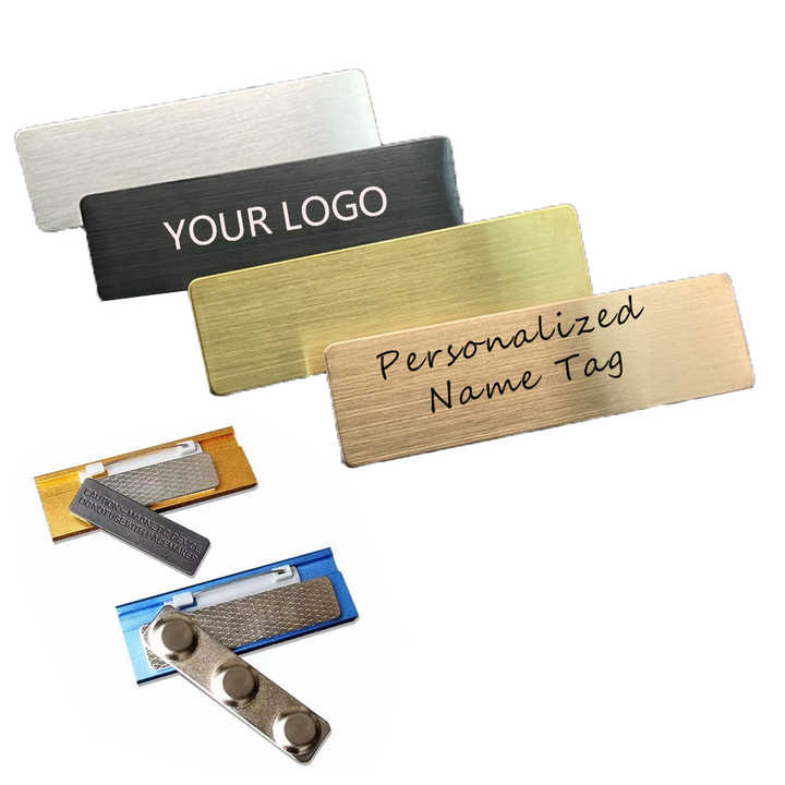 Custom LOGO Blank Metal Aluminium Sublimation Reusable Employee Staff ...