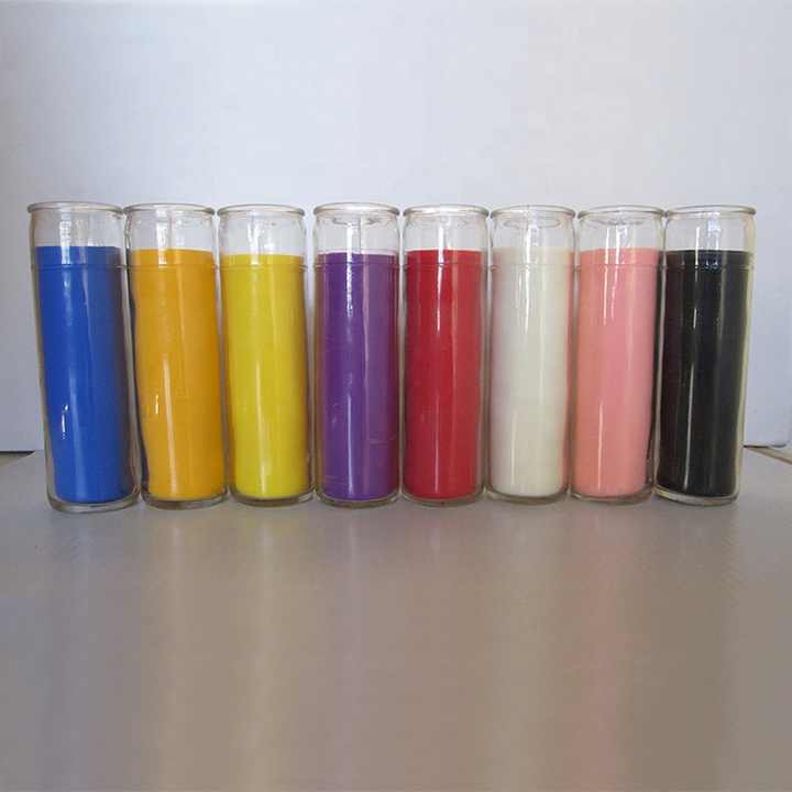Wholesale Custom Printed Long 8 Inches Glass Prayer Vigil Candles