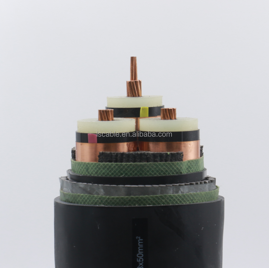 Medium Voltage XLPE PVC Insulated Power Cable 8.7/15kv YjV YjV22 3x95 ...