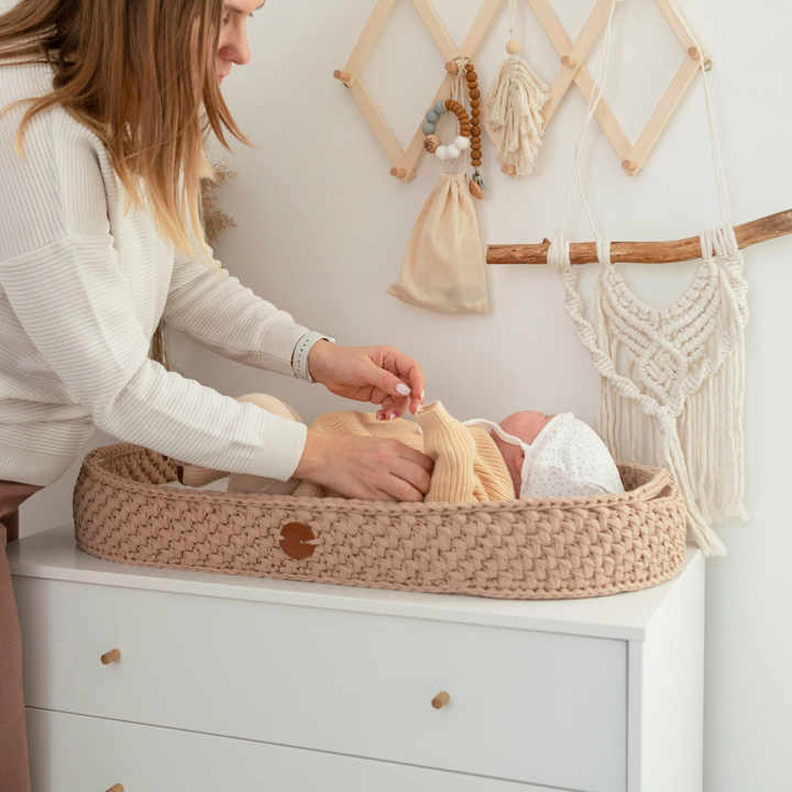Custom Made Crochet Baby Diaper Changing Basket - Eco-friendly