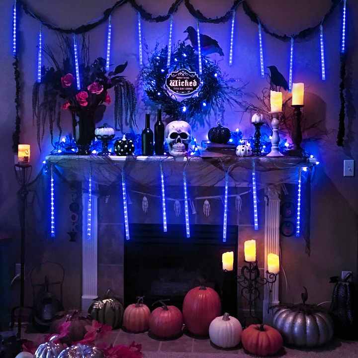 Solar Meteor Shower Lights Outdoor 8 Tubes LED Meteor Christmas Lights ...