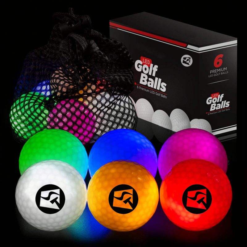 Glow in the Dark Light Luminous Balls Night Practice Gift Golfers Led ...