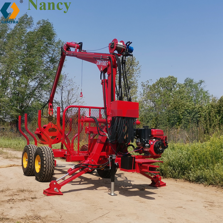 ZM1002 Logging Trailer Tractor Trailed Timber Wood Log Loader Trailer ...