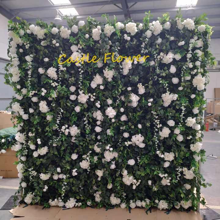 Customs 3D 5D Flower Wall Backdrop - 8ftx8ft for Events