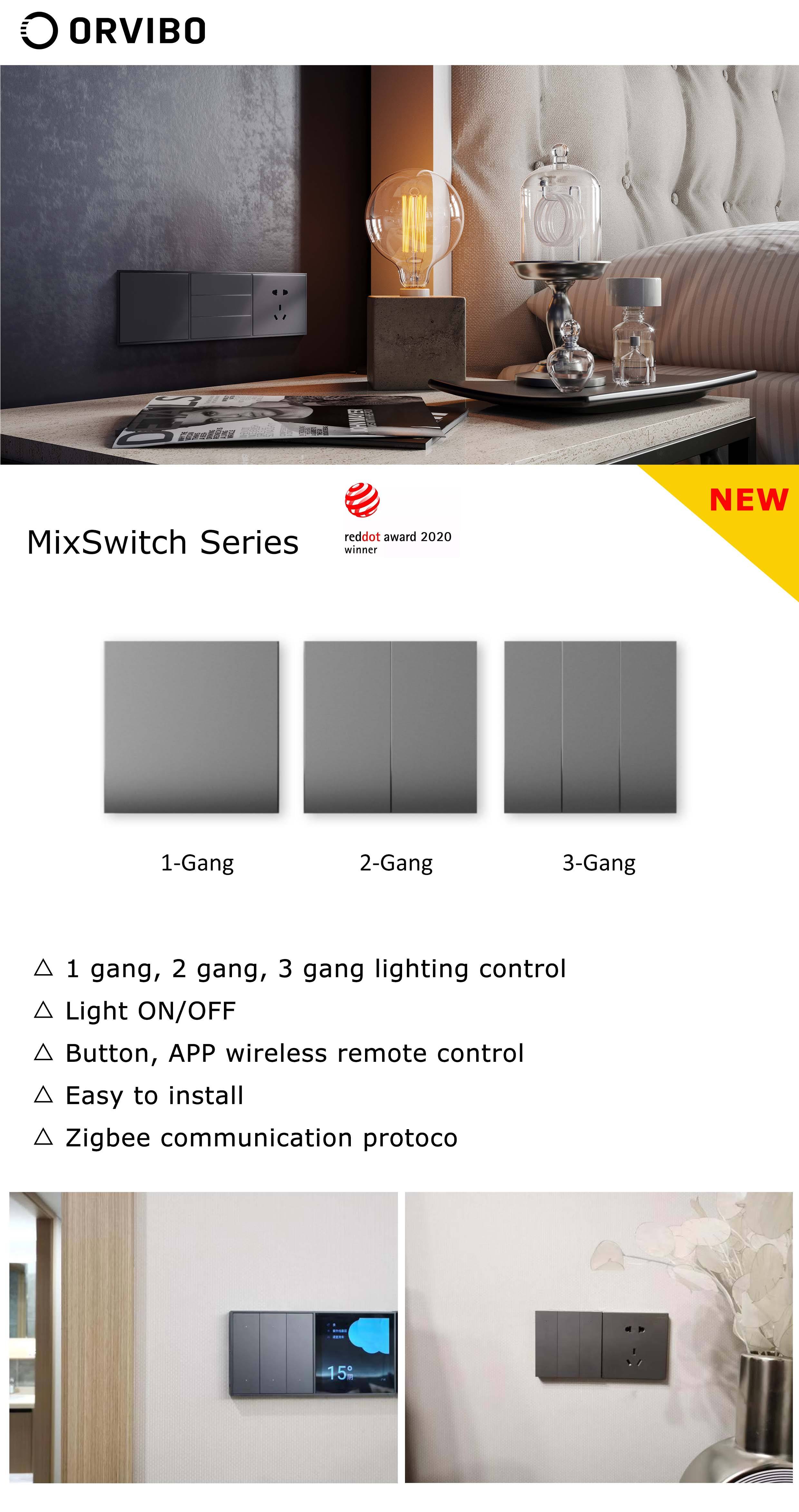 ORVIBO Zigbee Remote Control Switches - MixSwitch Super Smart Switch 3 Gang Smart Switch Wall ...