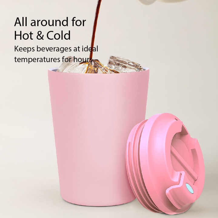 Colorful Drink Water Coffee Mug Stainless Steel Leakproof Lid Travel ...