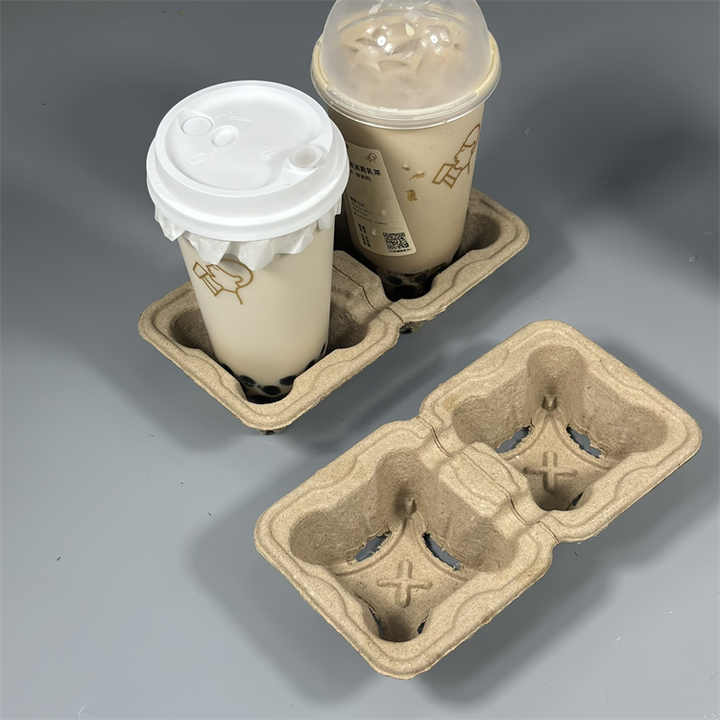 Biodegradable Paper Pulp Carrier Cup Recycle Pulp Paper Coffee Drink ...