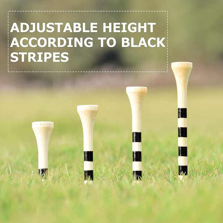 Professional Natural Wood Bamboo Golf Tees Pack Custom Logo Printing ...