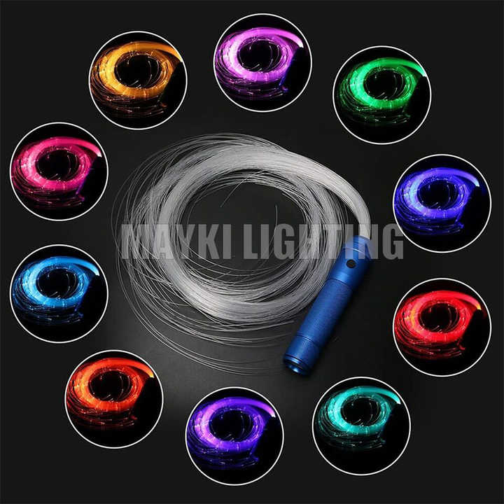 6ft 360° Swivel Space Whip for Parties Dancing Light Shows RGB Fiber ...