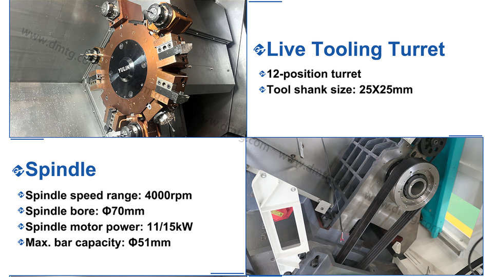 DT40H Horizontal Cnc Lathe 4 Axis Cnc Lathe C Axis Cnc Lathe Machine ...