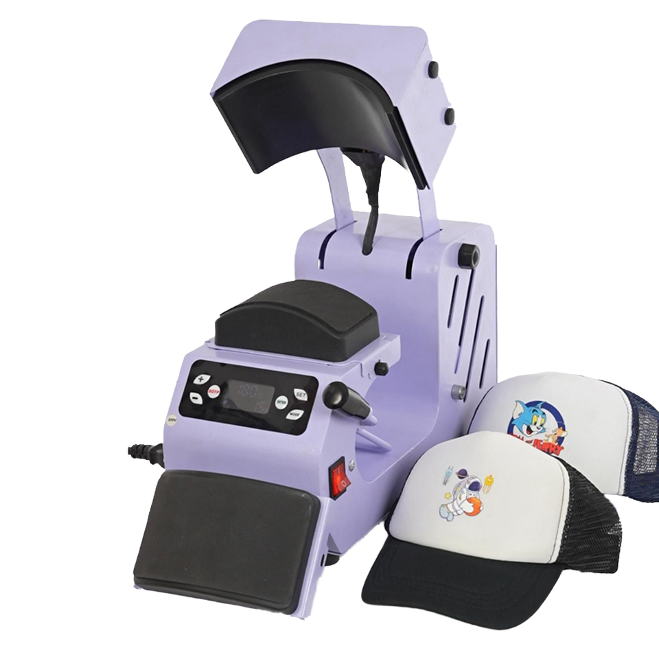 Automatic Cap Heat Press Machine with Two Mats 110V/220V 9.5cm X16cm ...