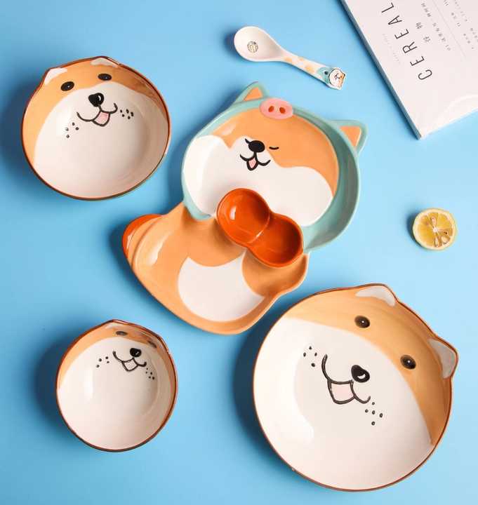 Cute Cartoon Animal Design Ceramic Dinnerware Set
