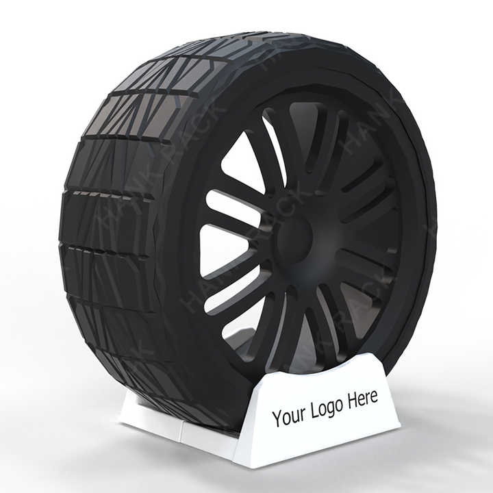 Blue Adjustable Tire Display Stand & Signage Holder | Wholesale