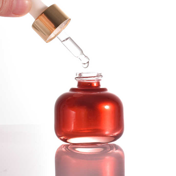 Hot Selling Luxury 30ml Plating Red Cosmetic Glass Bottle Eye Dropper ...