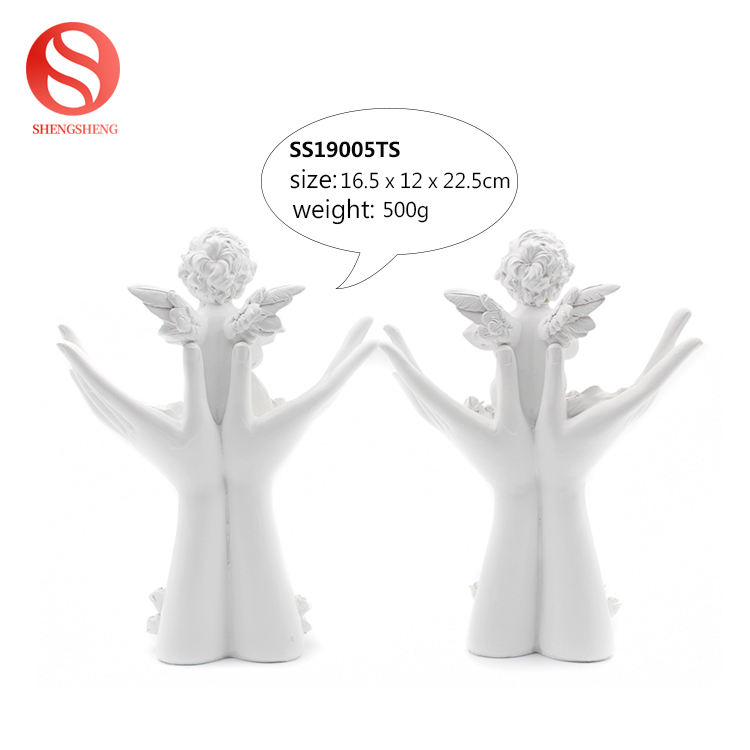 Custom Logo Home Decor Cherub Candlestand Sitting Hand Votive Cross ...