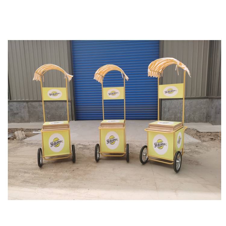 Mobile Ice Cream Cart - Efficient Gelato Display Machine