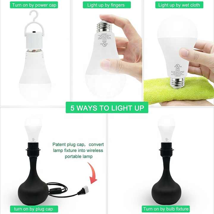 9 Watt Emergency Bulb - Rechargeable LED Light for Home