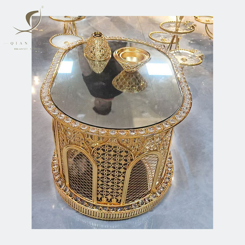 QIAN HU 2025 Durable Metal Coffee Table Set for Tea, Ethiopian Mid-East ...