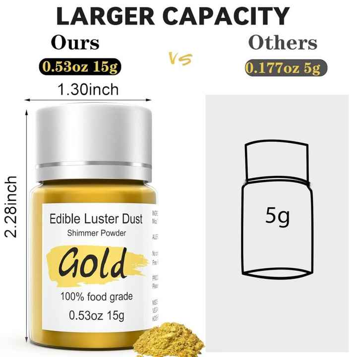 Gold Edible Luster Dust Baking Ingredients Powder Edible Shimmer ...