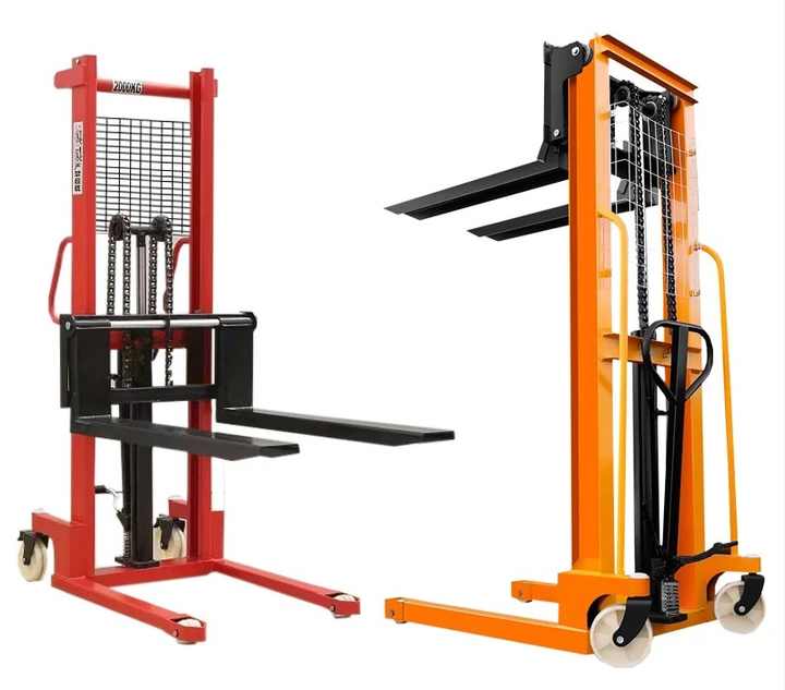 Truck-mounted Forklift Simple Pallet Stacker Semi-electric Manual ...