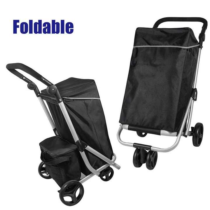 Portable Foldable Market Trolley - Collapsible & Detachable