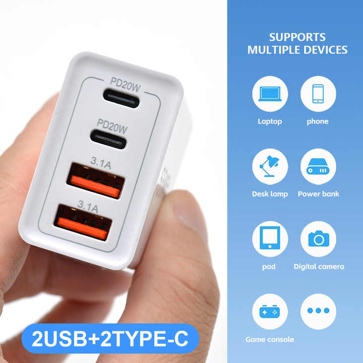 Wholesale Multi-port Adapter 3.1A Fast Charging 4 Ports Charger PD 55W ...