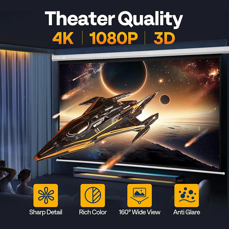 150 Inch Diagonal DIY ALR Motorized Projector Screen 4:3 Ratio High ...