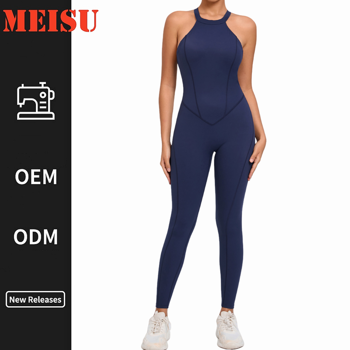 High Quality Women Backless Yoga Jumpsuit With Snap Closure Peach Lift ...