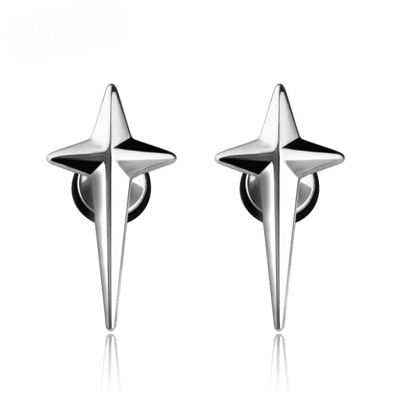 Hip-hop Rock Cross Starlight Studs Earring for Men Trendy Stainless ...