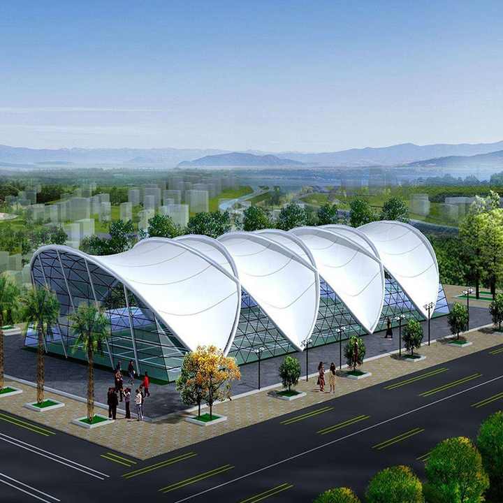 PVDF PTFE Steel Tensile Membrane Structure for Sports Halls