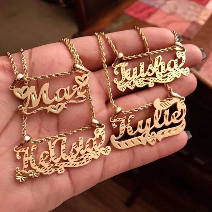 18K Gold Plated Charms Custom Name Nameplate Personalized Jewelry ...