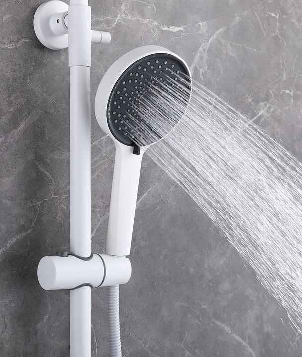 New Design of Brass Shower Set 3 Ways High End White Wall Mounted Brass ...