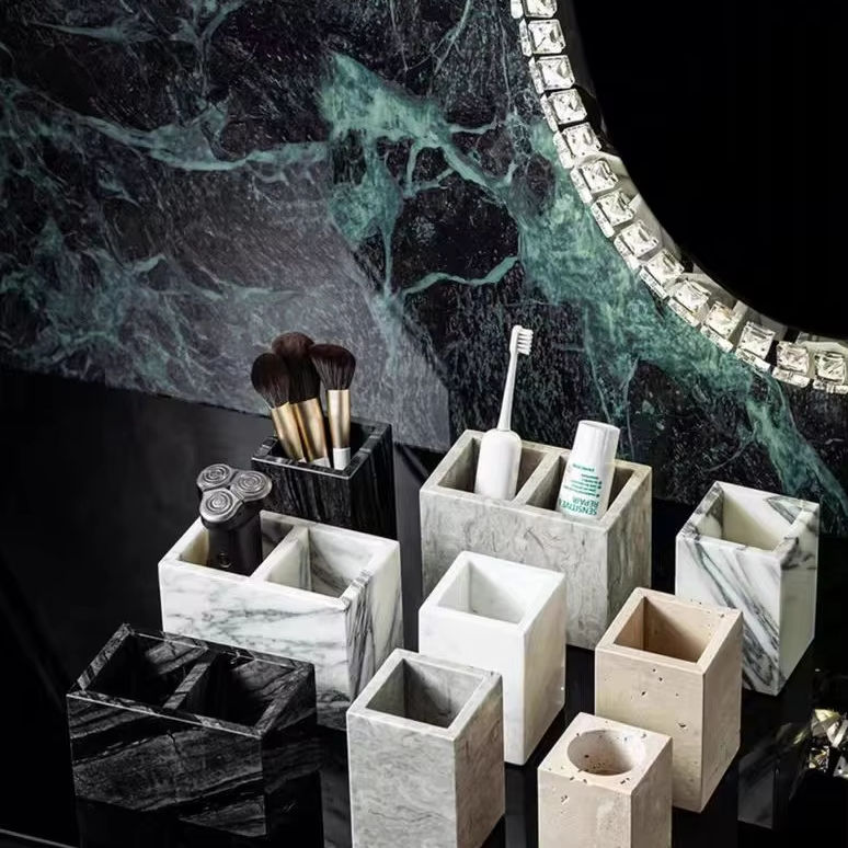 Monet Black and White Marble Candlestick , High-end Decorative ...