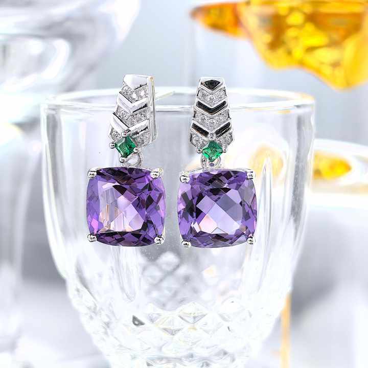 Fashionable Trendy 925 Silver Natural Amethyst Jewelry Set High Quality ...