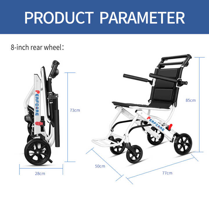 Compact Folding Ultra-Light Weight 6.8KG Aluminum Manual Wheelchair ...