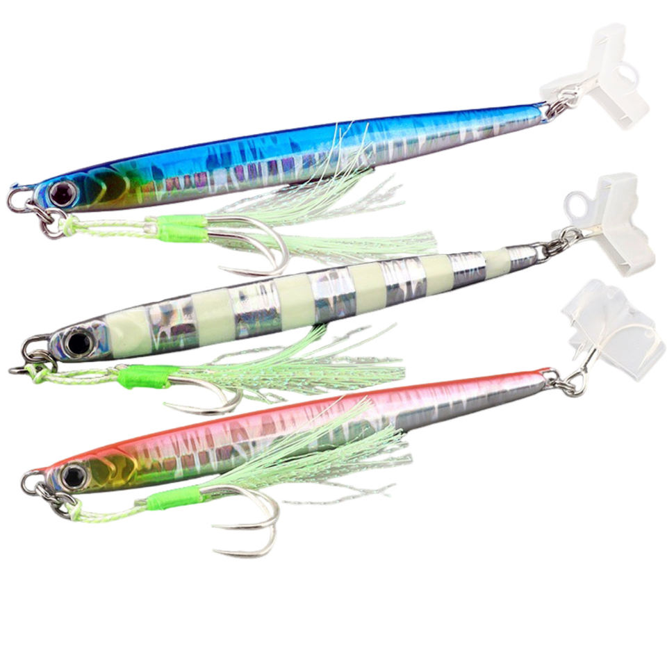 New Arrival 40g 60g 100g Luminous Fast Sinking Laser Metal Jig Lure ...