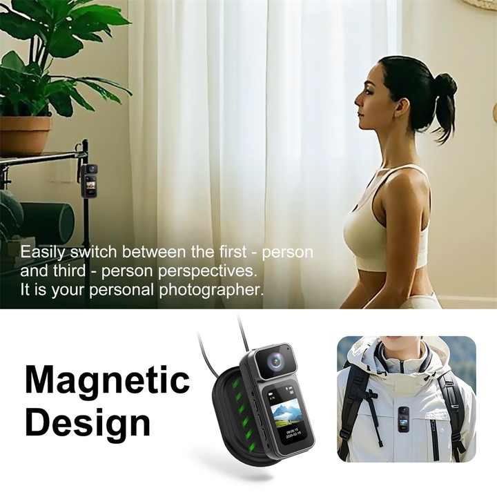 Mini Thumb Magnetic Wearable Camera with Rotating Lens 1080P Body ...