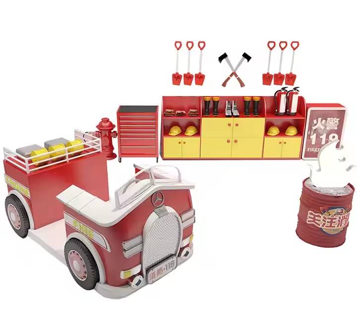 Indoor Playhouse Toy Simulation Fire Station Set Scenario Simulation ...