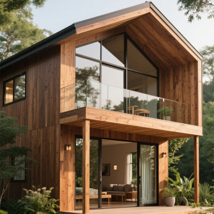 Wooden Structure Villa Timber Prefab Modular Houses 3 Bedrooms Luxury ...