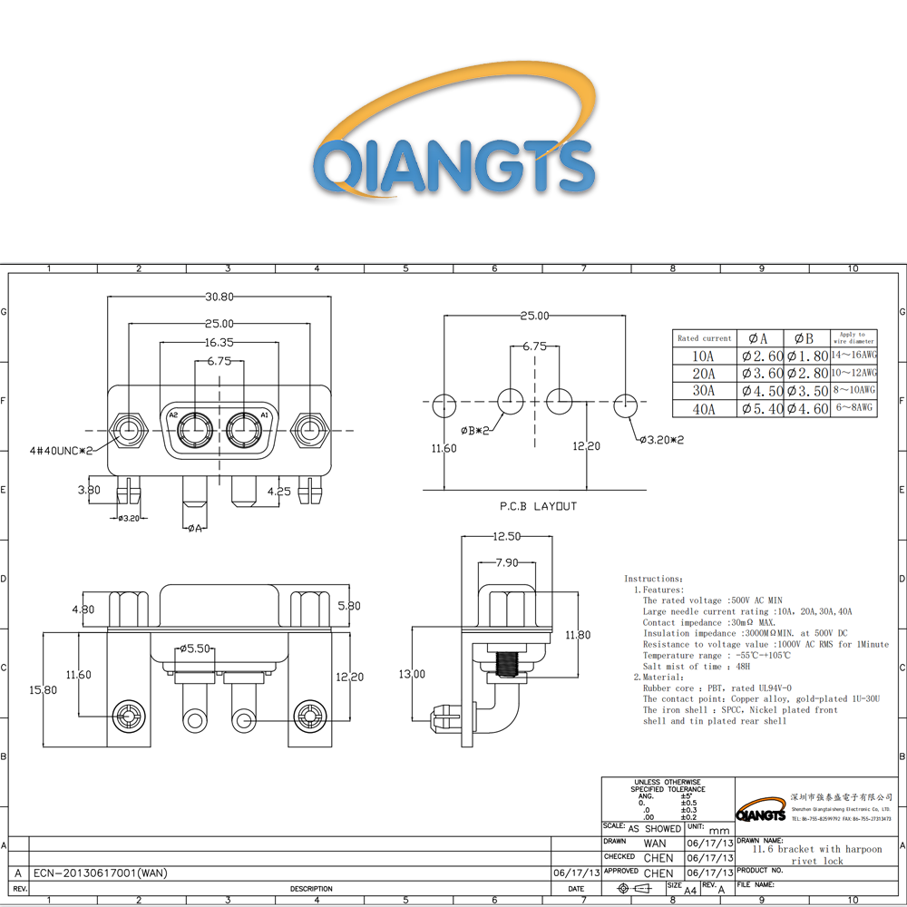 High Power d-sub Combo Connector 2W2 Right Angle Solder Type Male D-SUB ...