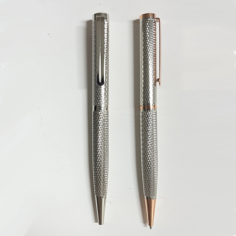 Luxury VIP Gift Pen Set Custom LOGO Engrave Silver Chrome Color Metal ...