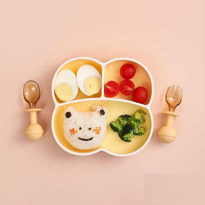 Food Grade Soft Silicone Kids Toddler Baby Feeding Dinner Tableware ...