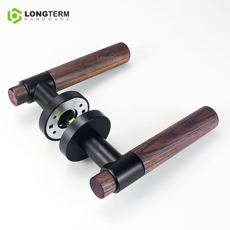 Split Wood Door Lever Handle Sets - Modern Zinc Alloy