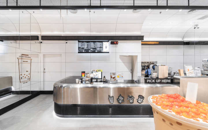 Modern Milk Tea Shop Kiosk Bar Counter - Customized Design