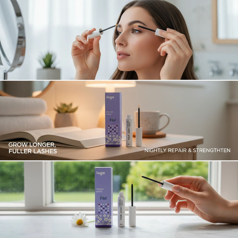 100% Organic Eyelash Growth Serum Thick Long Darker Eyelashes Natural ...