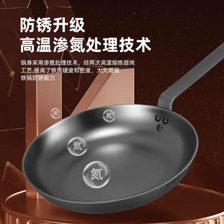 Cast Iron Frying Pan for Restaurant - 36cm Long Handle