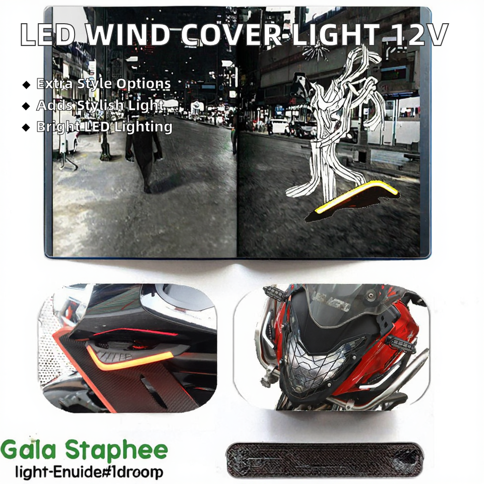 Kevanly Mp069 12V Universal LED Motorcycle Decorative Light Cover-Red ...