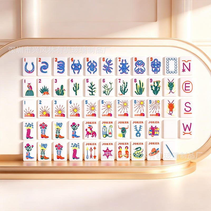 Customizable Single-Layer Acrylic Transparent Mini Mahjong Set Portable ...